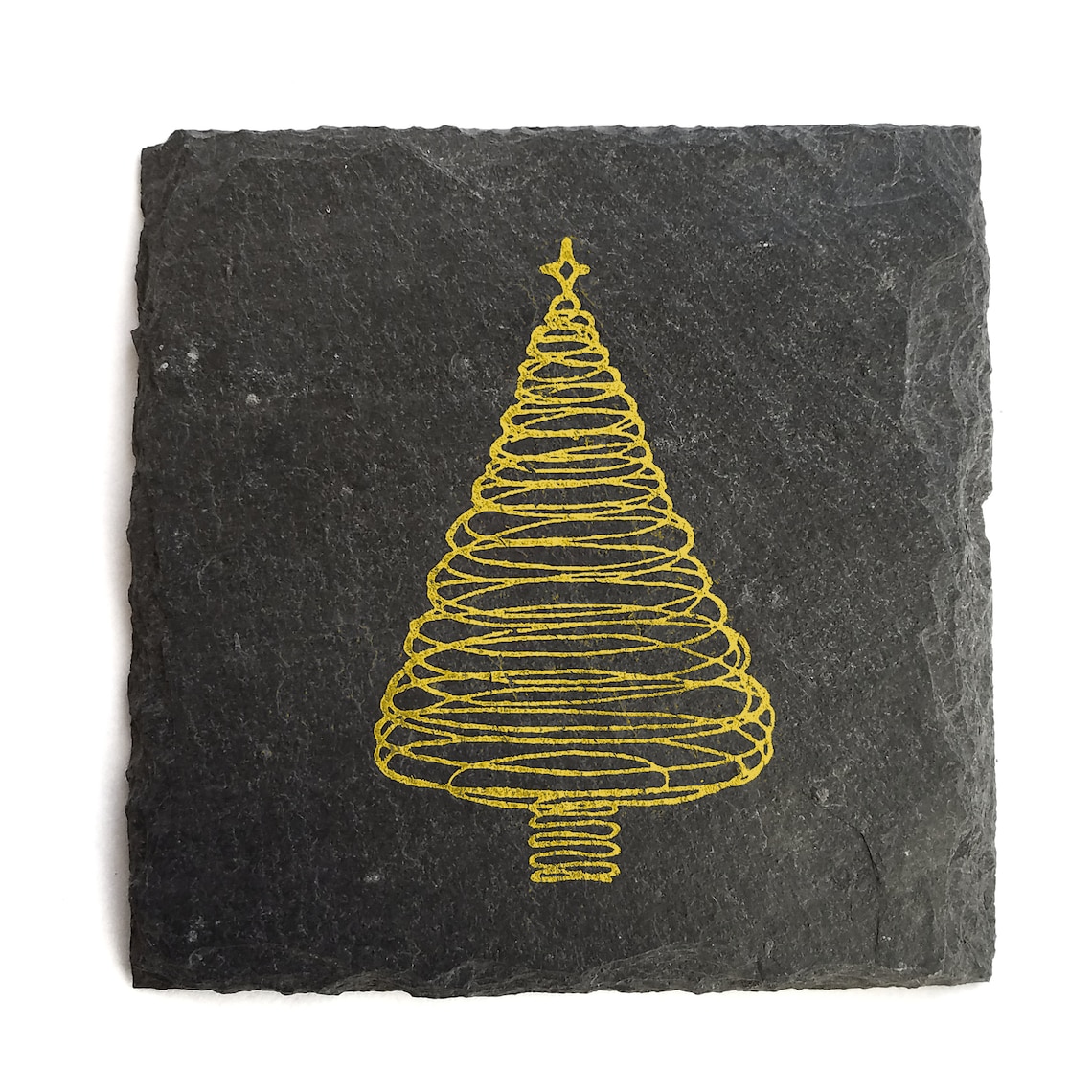 1 Christmas Tree Slate Coaster Christmas Winter Holidays - Etsy