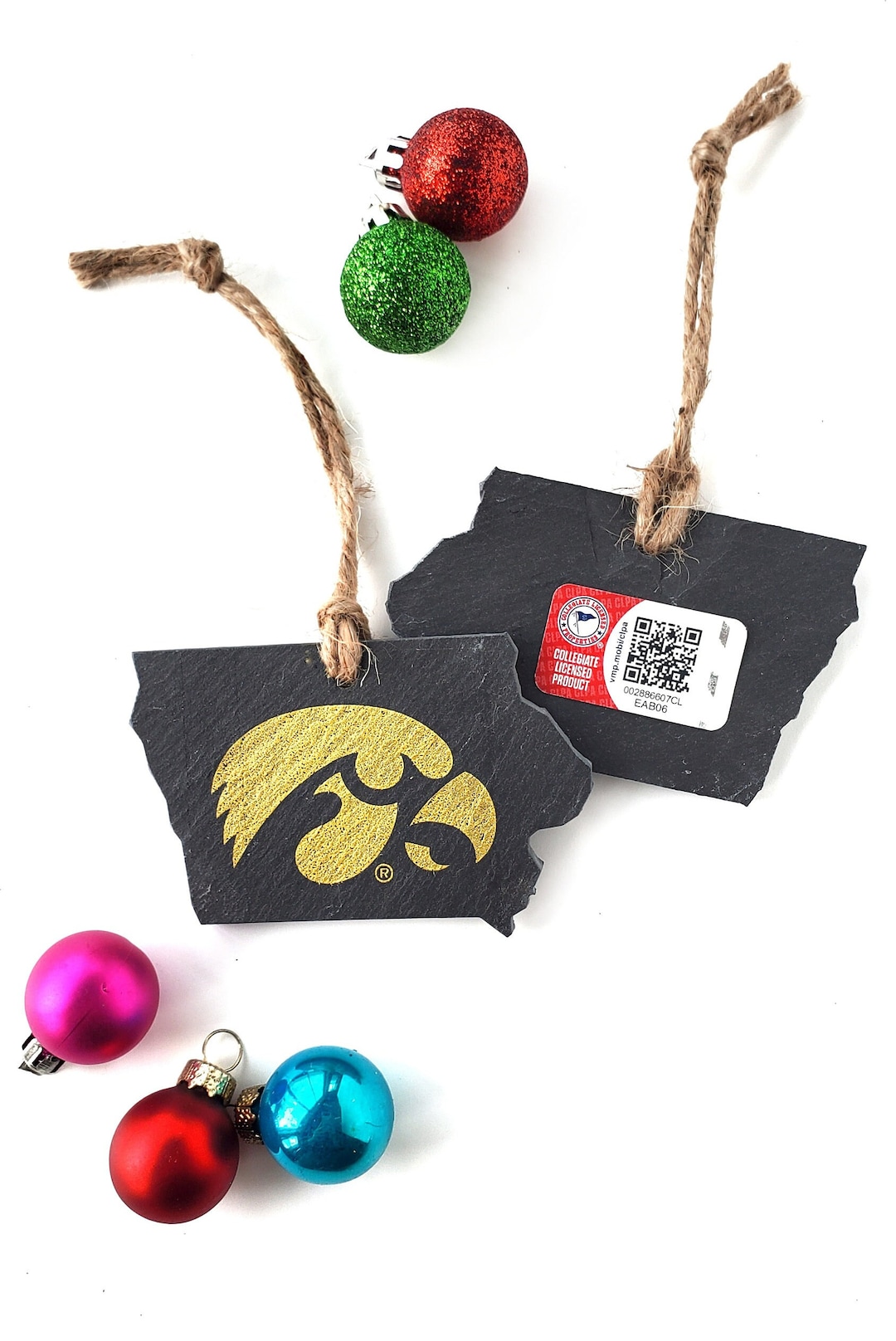 Iowa Hawkeyes Slate Ornament - Officially Licensed, Iowa Gift, Midwest ...