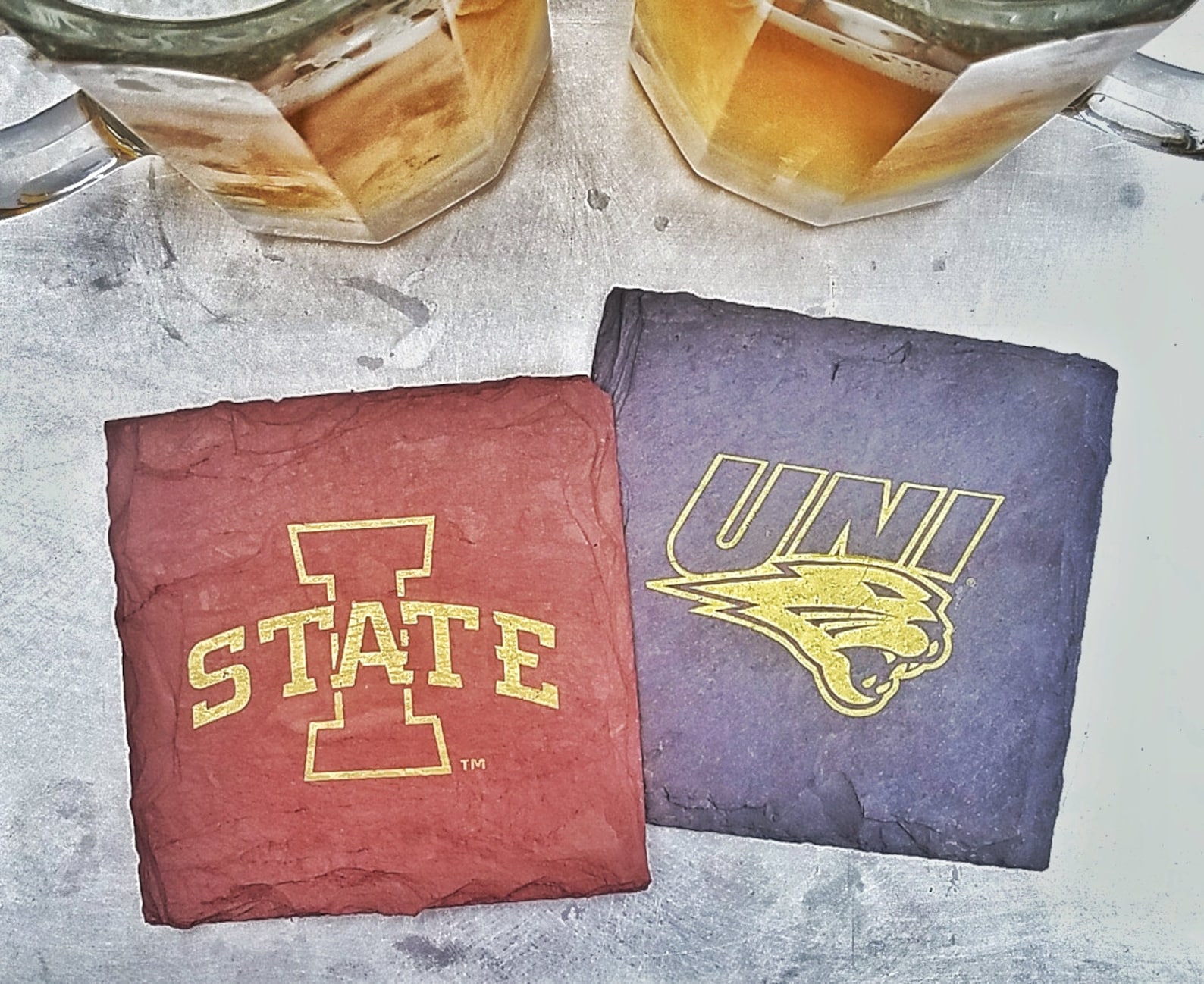 Build Your Own Iowa Team Gift Set Collegiate Coasters & | Etsy