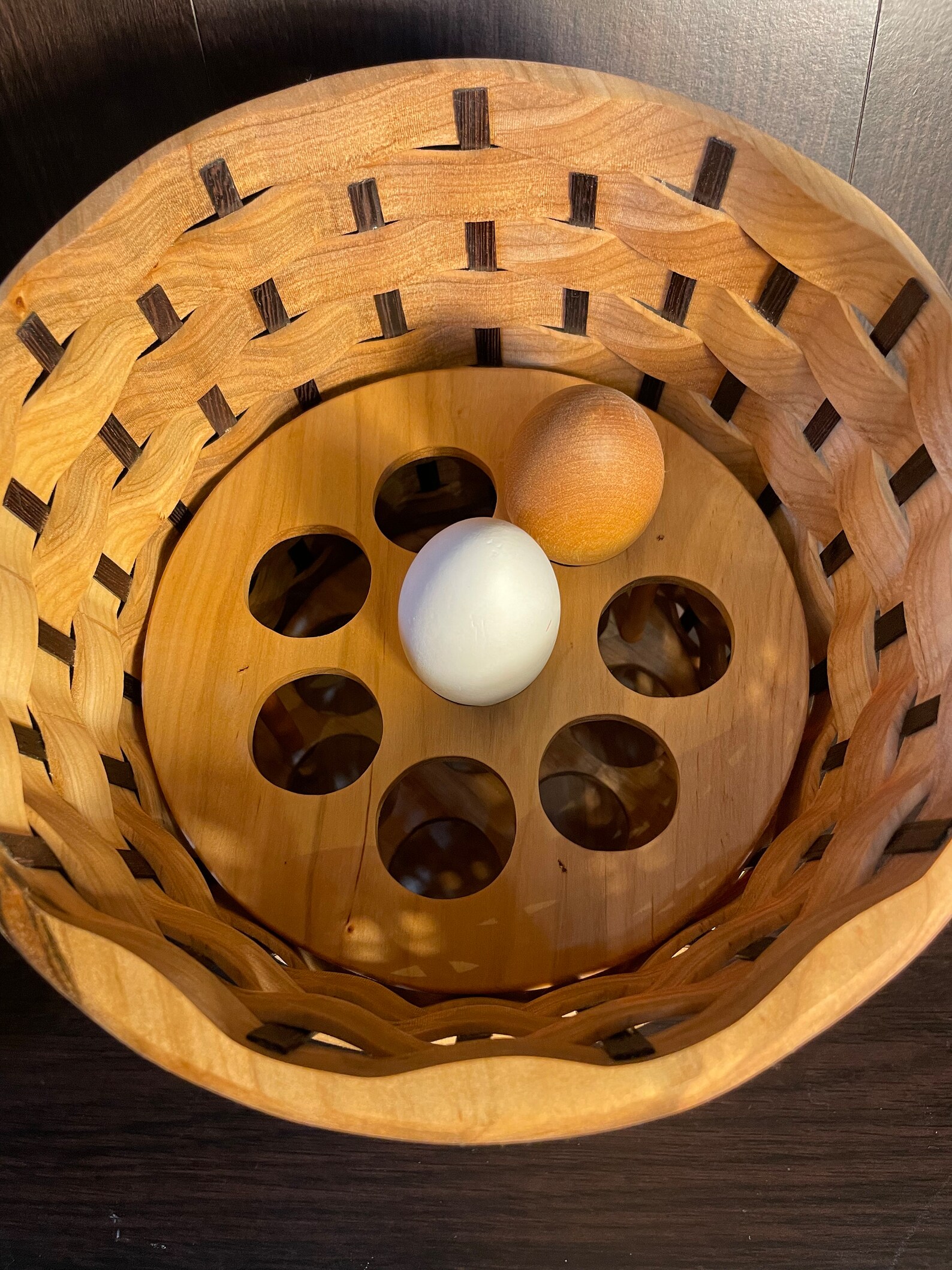 Round Egg Basket With Trays for Egg Storage - Etsy
