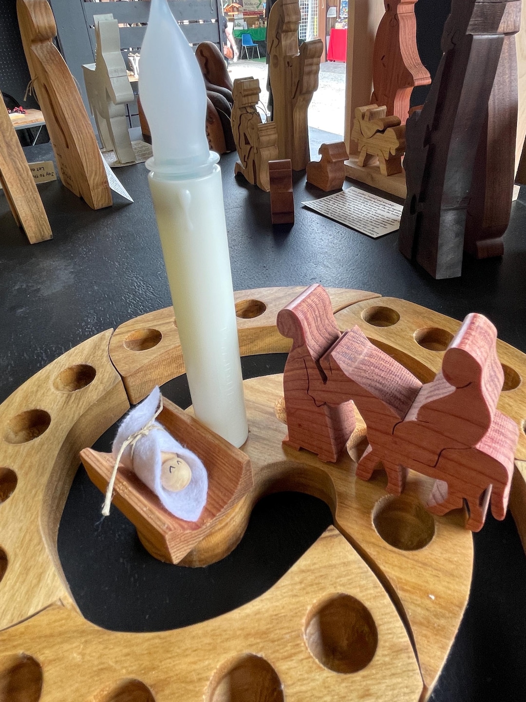 Journey to Bethlehem Mary and Joseph Baby Jesus Spiral Candle Advent ...