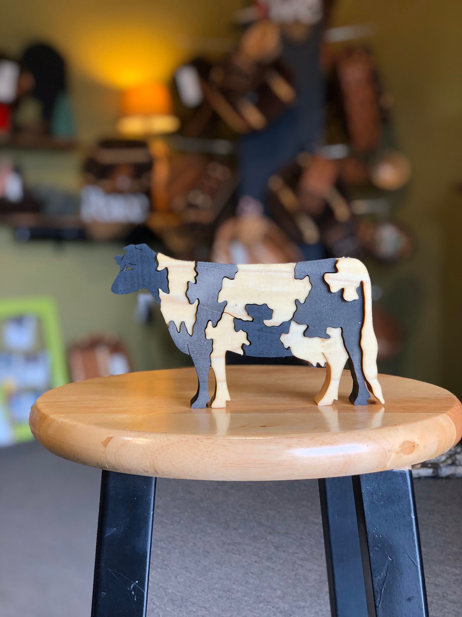Wooden Cow Puzzle - Etsy