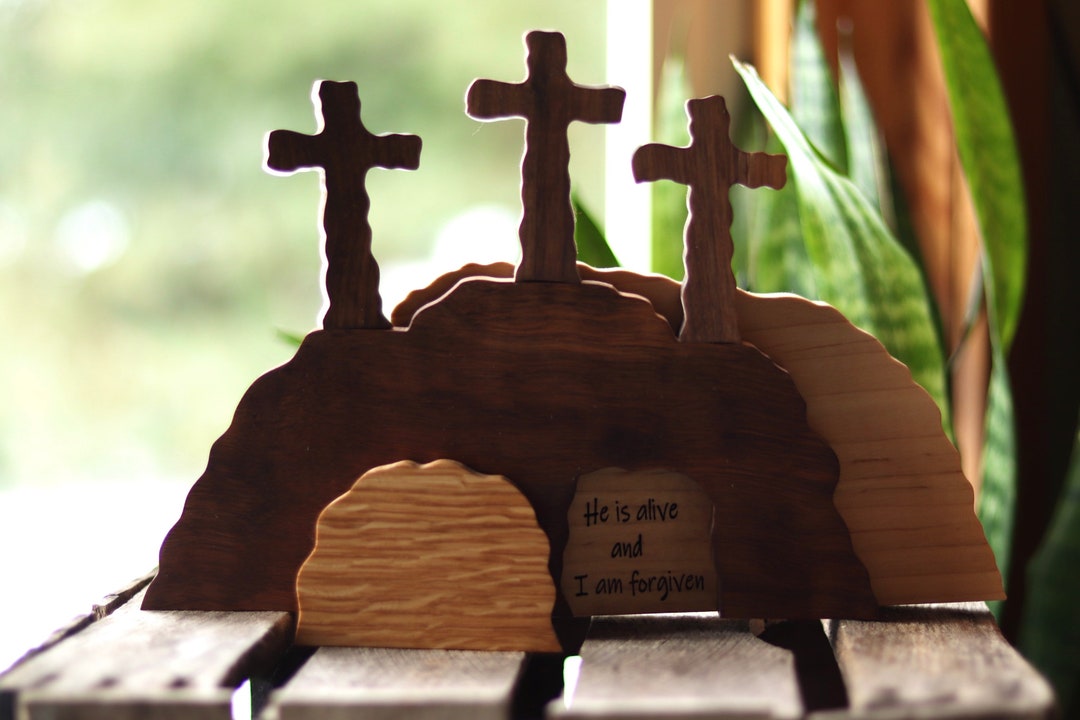 Church Decor Three Cross Spiritual Easter Resurrection Scene Seasonal ...