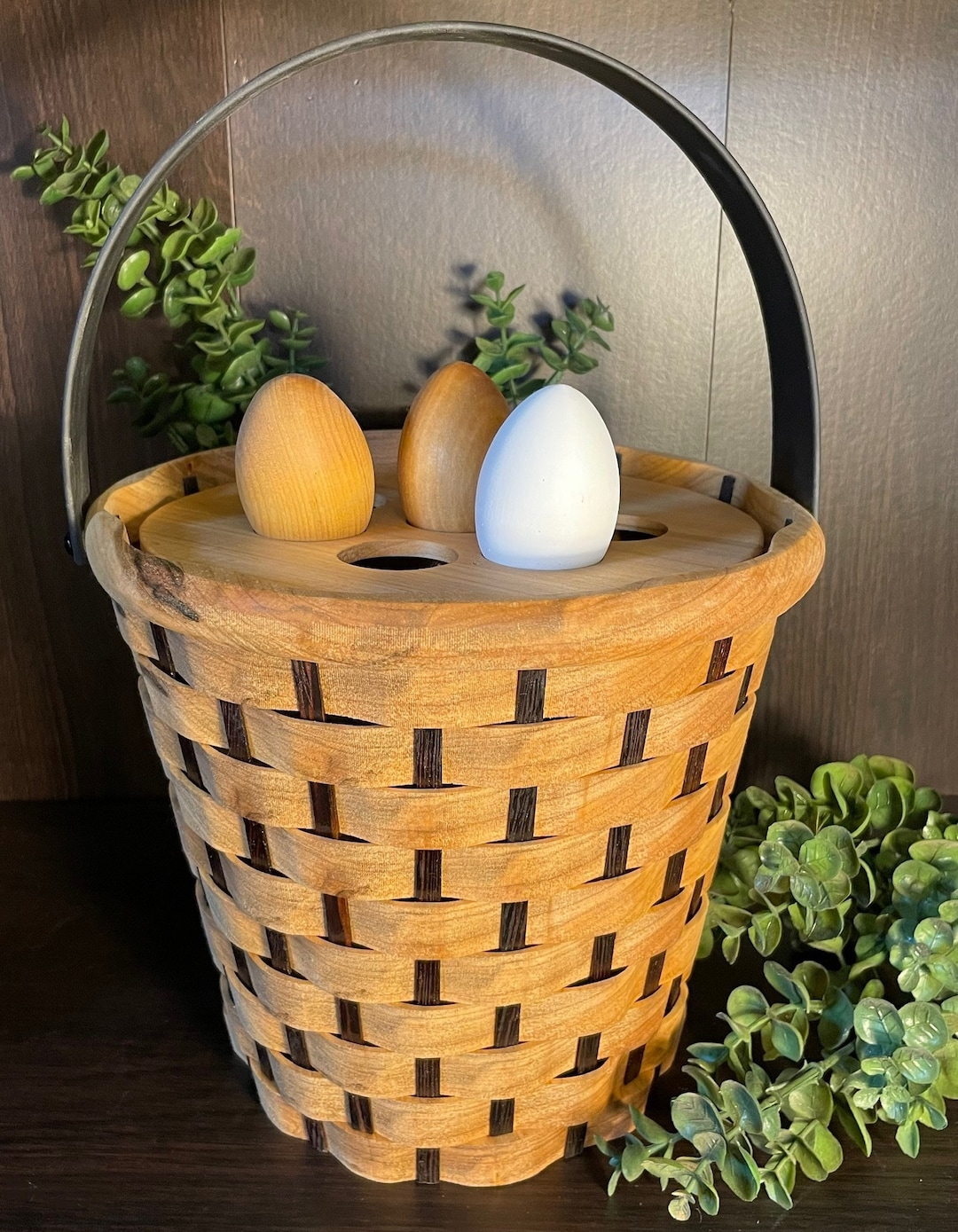 Round Egg Basket With Trays for Egg Storage - Etsy