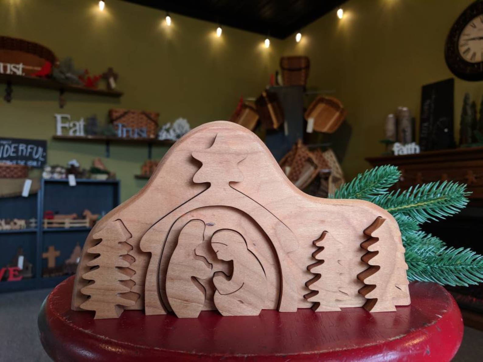 Nativity With Pine Trees - Etsy