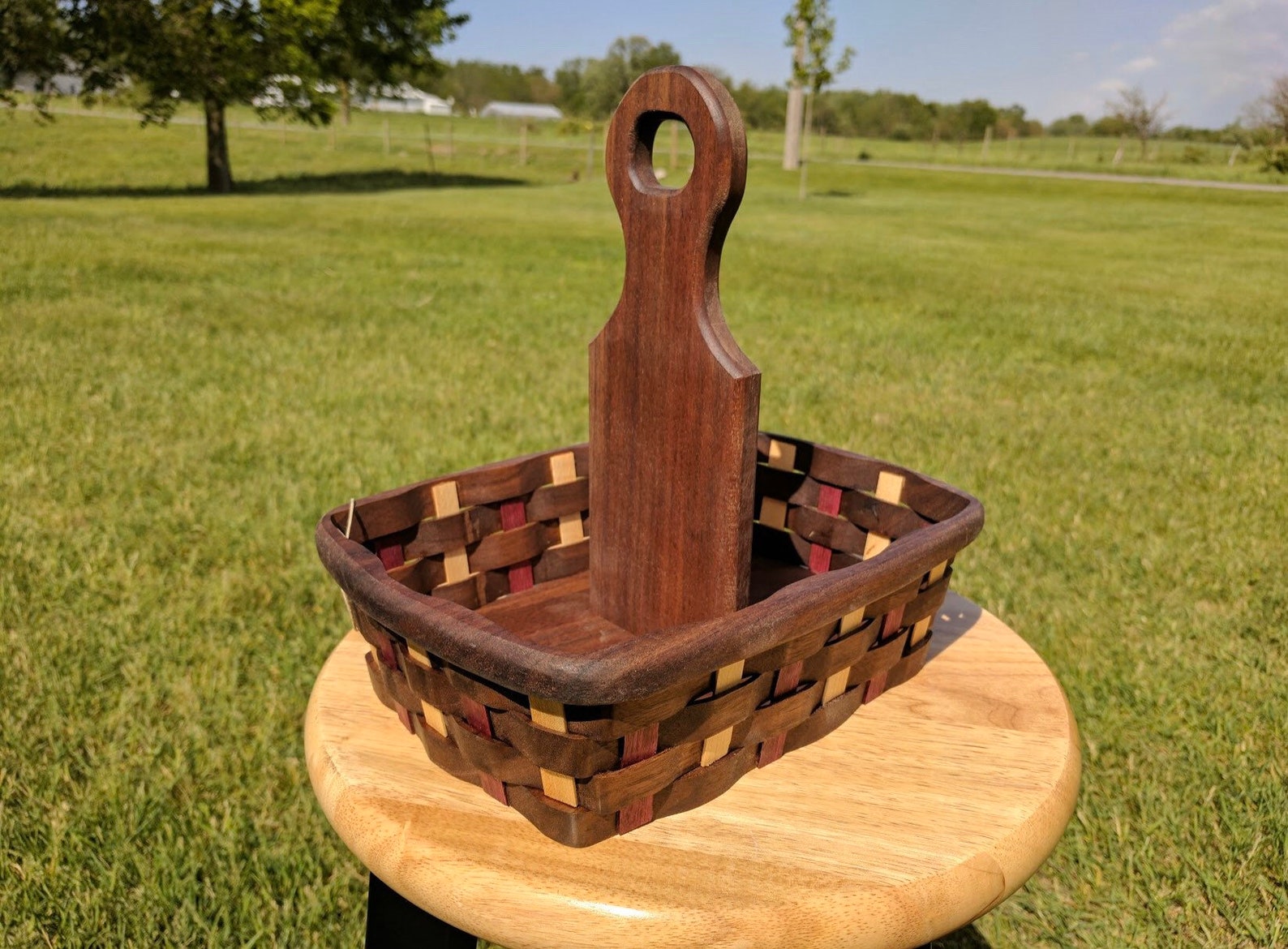 Condiment Basket walnut - Etsy
