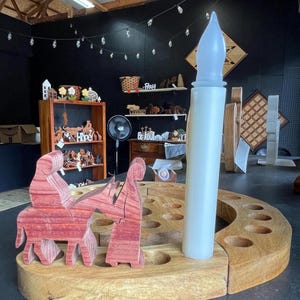 Journey to Bethlehem Mary and Joseph Baby Jesus Spiral Candle Advent ...