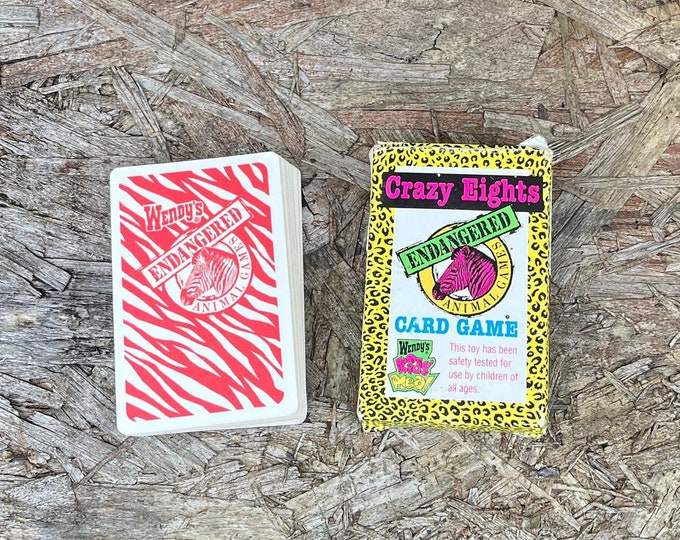 Vintage 1993 Wendy's Endangered Species Crazy Eight Playing Cards - Etsy