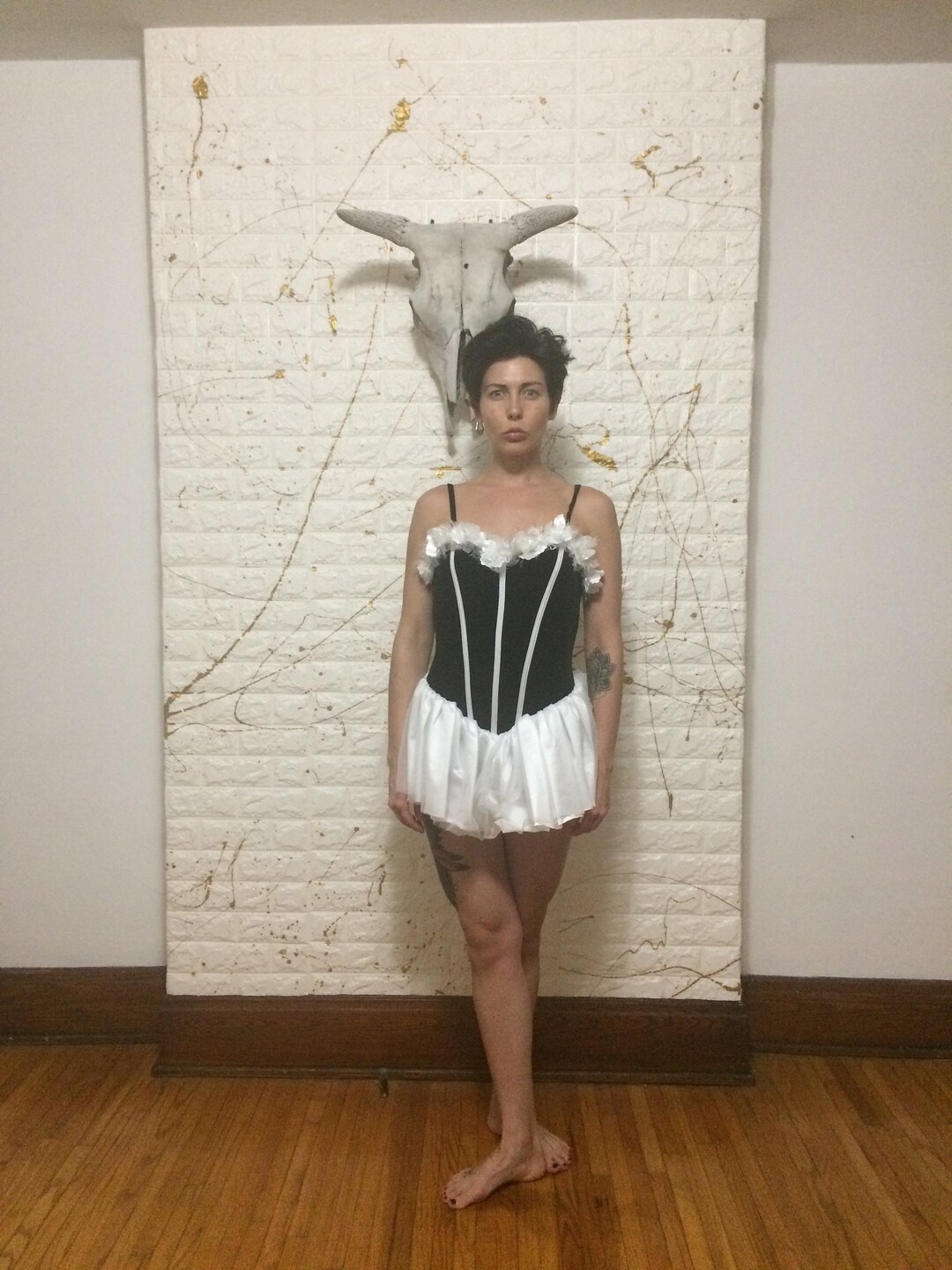 Vintage Black and White One Piece Beer Girl Style Halloween Costume ...