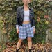 Vintage 1993 Richard Leeds International Blue Plaid 100% Cotton Shorts ...