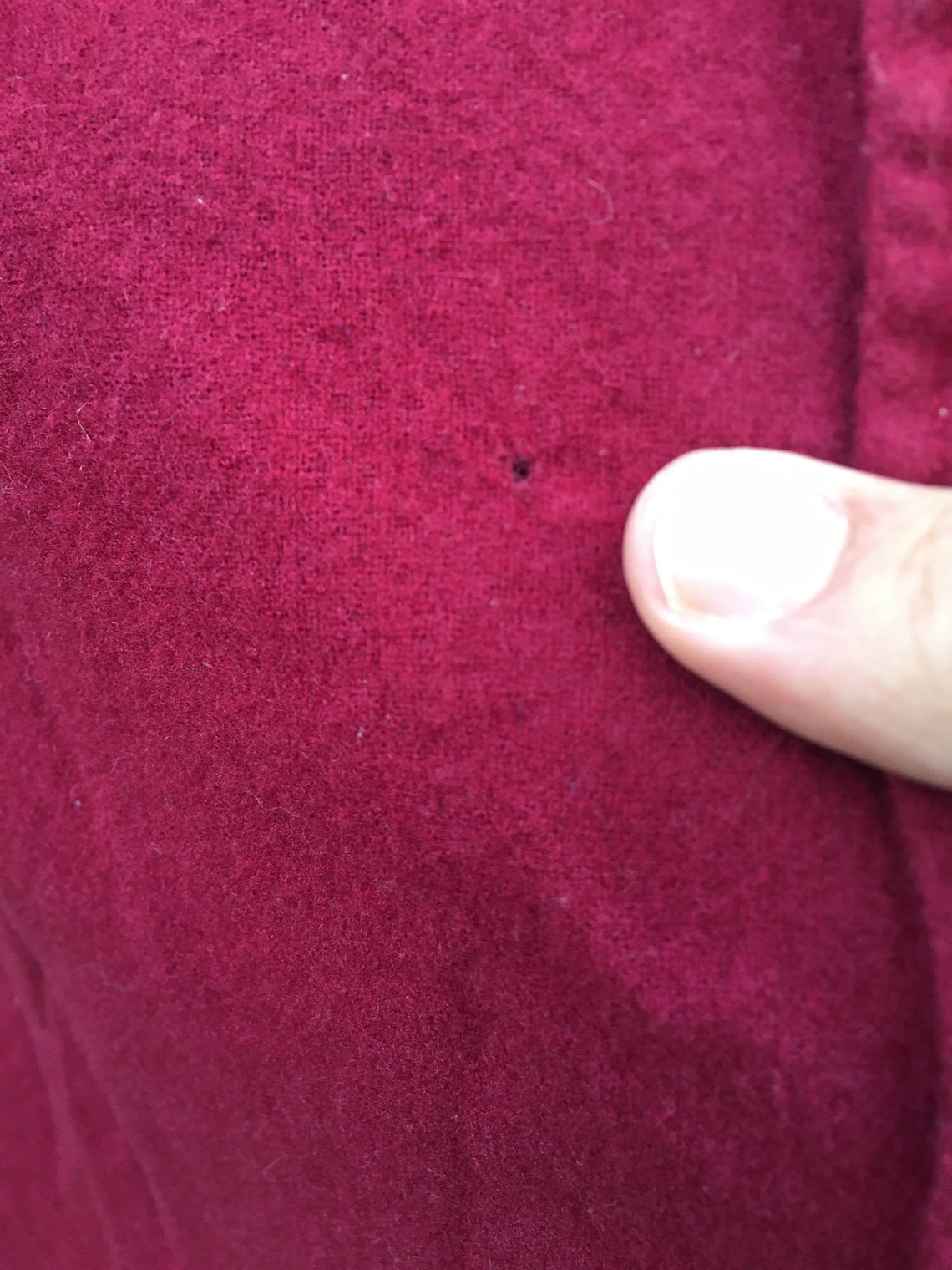 Vintage 1960's Pendleton Maroon One Pocket 100% Wool Long Sleeve Button ...