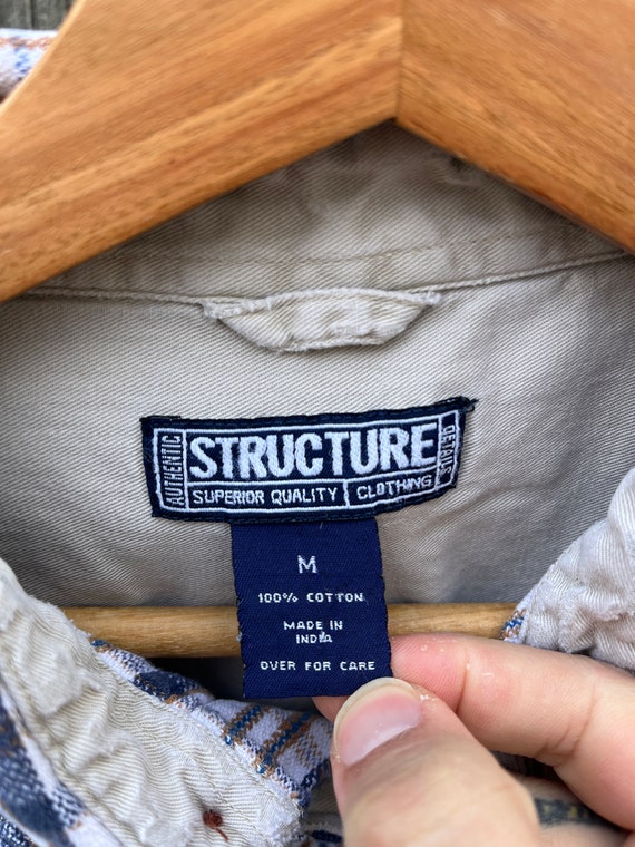 Vintage 2000's Structure 100% Cotton Long Sleeve Butt… - Gem