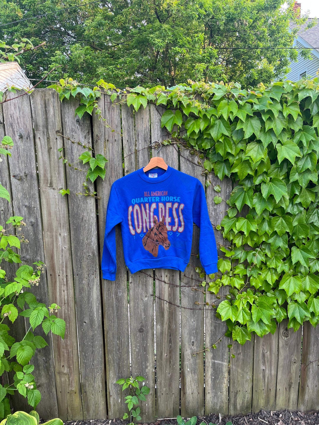 Vintage 1997 All American Quarter Horse Congress Blue Cotton/poly Blend ...