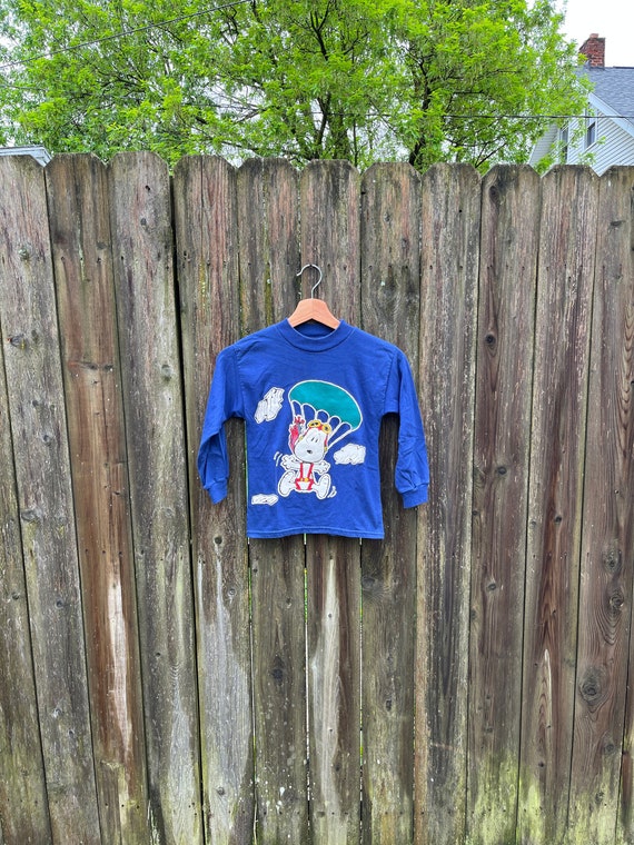 Vintage 1973 Snoopy Parachuting Raised Print 3/4 Sleeve Shirt - Etsy