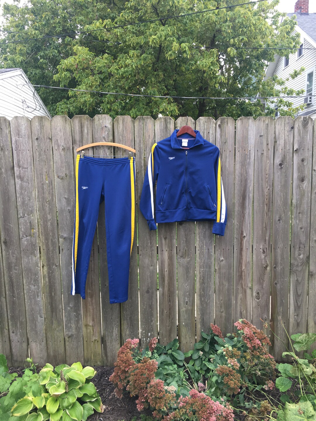 Vintage 1990's Speedo Two Piece Blue Yellow and White Zip up 100% ...