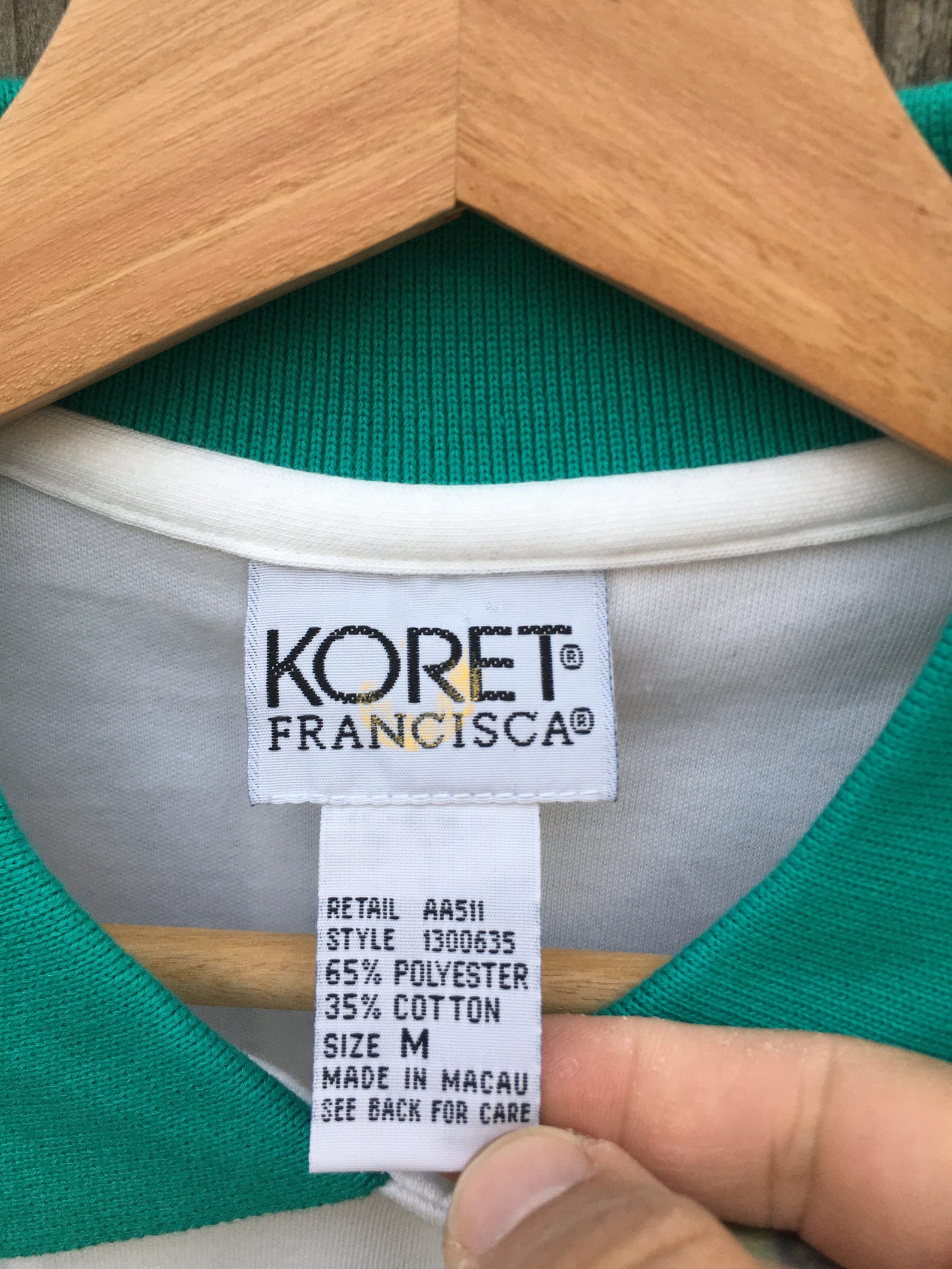 Vintage 80's Koret Francisca White Green and Blue 1/4 - Etsy