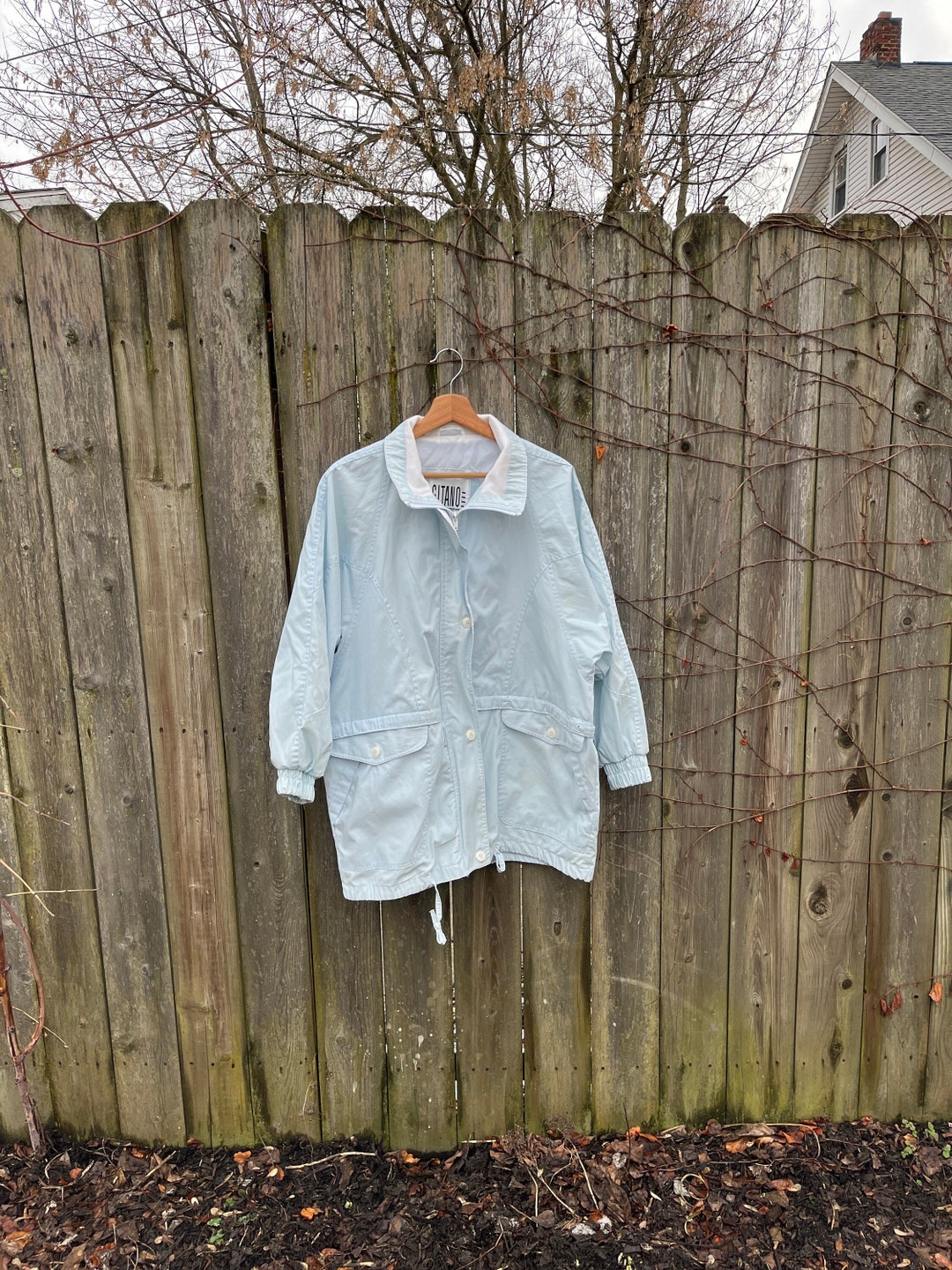 Vintage 80's/90's Gitano Light Blue Lightweight Zip and Button up ...