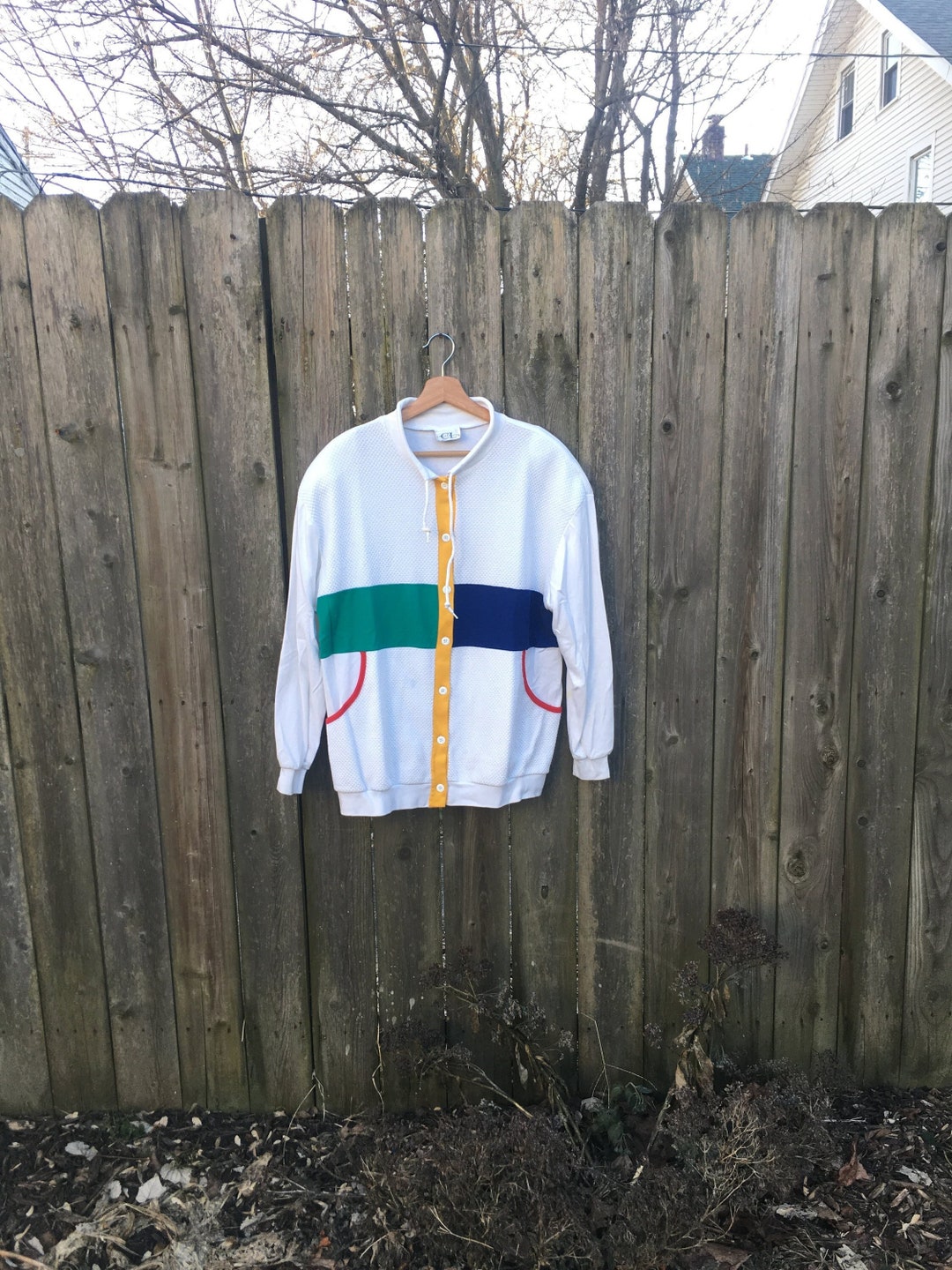 Vintage 80's Cricket Lane Primary Colors Cotton/poly Blend Button up ...