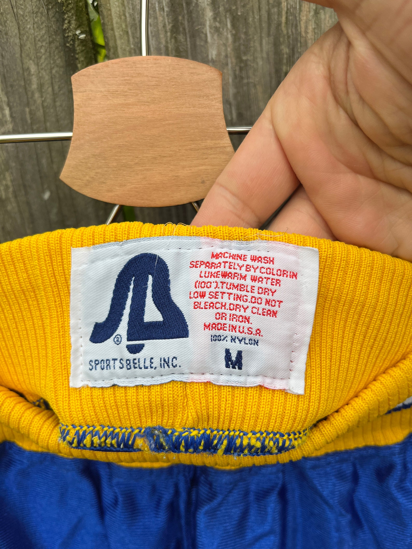Vintage 80's Sports Belle Blue and Yellow 100% Nylon Made in USA ...