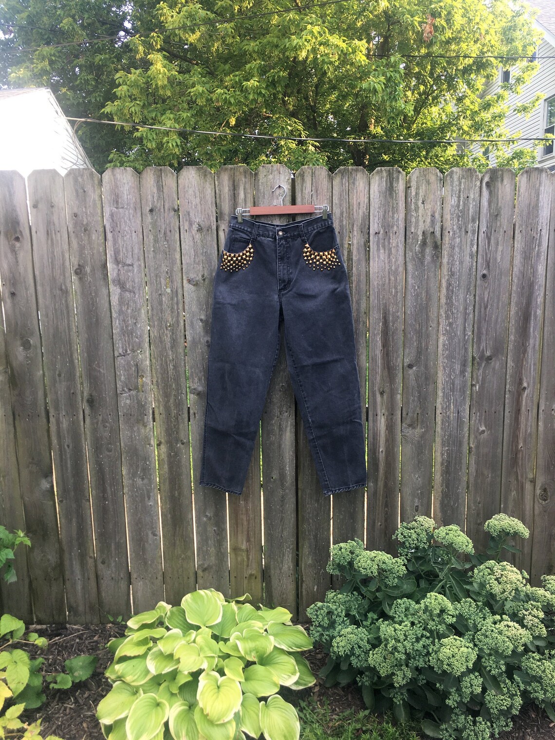 Vintage 80's Monique Jeans Gold Studded Front Pockets - Etsy