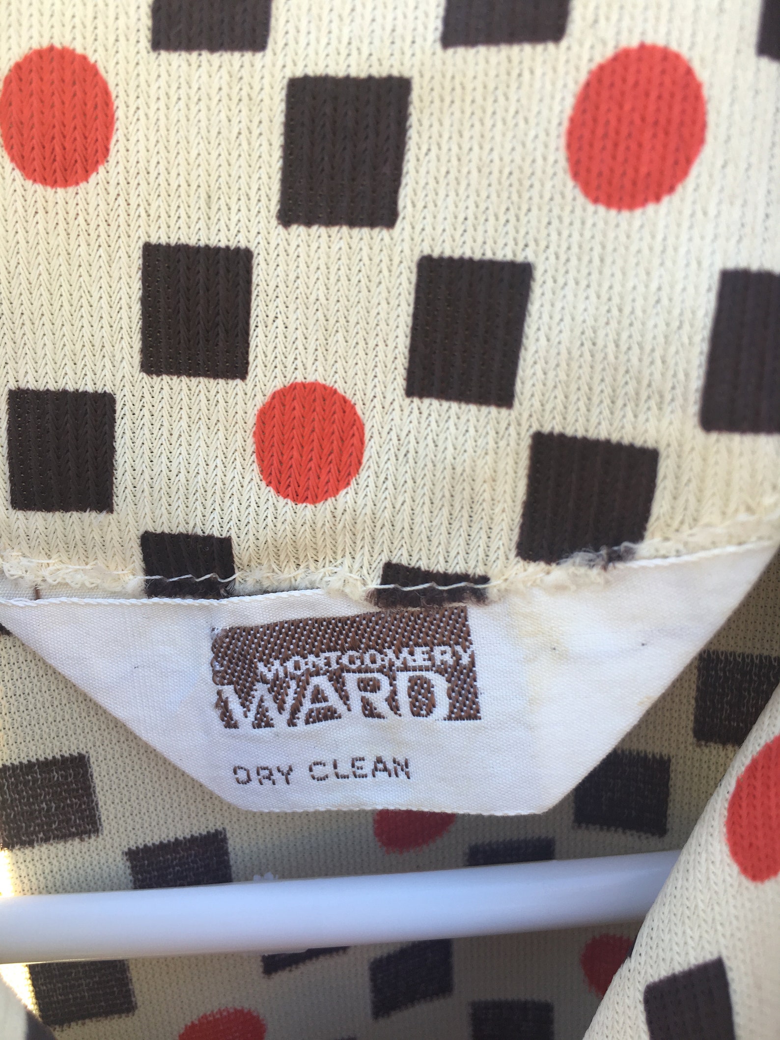 Vintage 1970's Montgomery Ward Square and Circle Pattern - Etsy