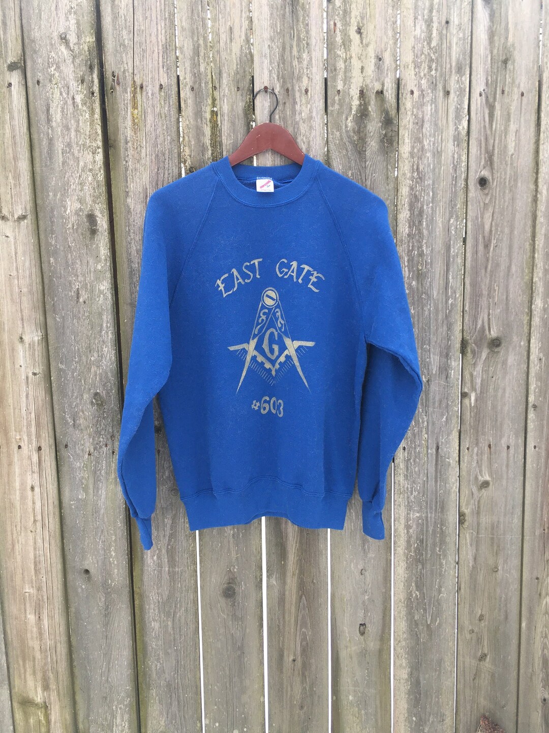 Vintage 80's Freemason Lodge East Gate #603 Jerzees Long Sleeve Cotton ...