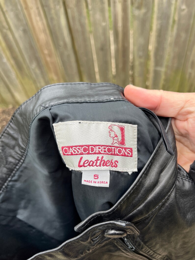 Vintage 80's Classic Directions Leathers Black Cowhide Leather Skirt ...