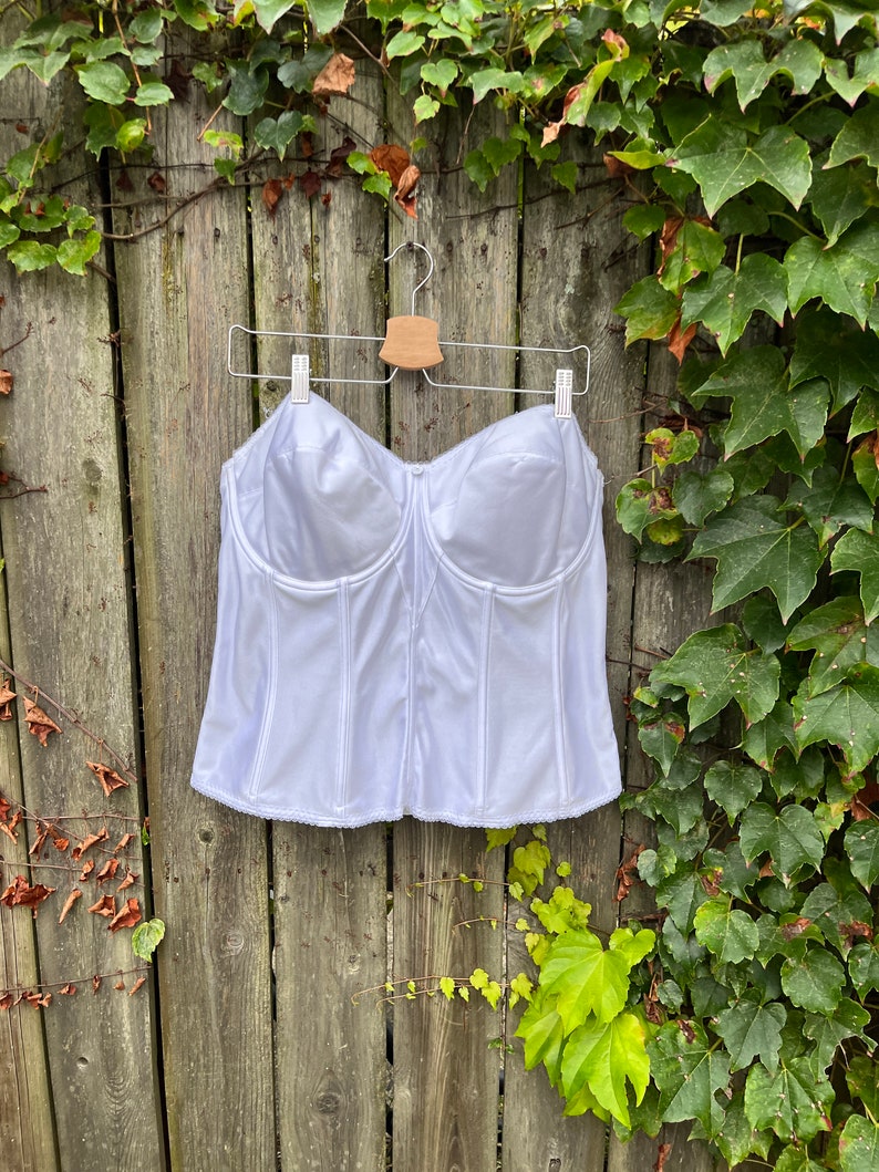 Vintage 90's/00's Dominique White Strapless Bustier Top Size 42 DD - Etsy