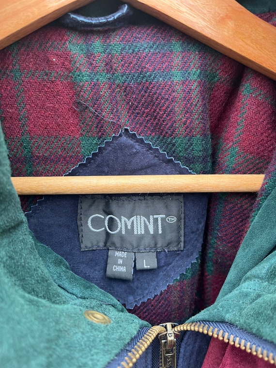 Vintage 90's Comint Dark Blue Suede Leather Long Slee… - Gem