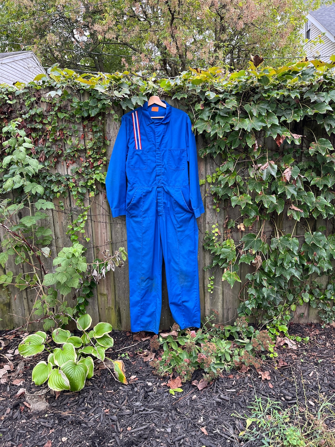 Vintage 80's Todd Uniform Blue With Stripes Long Sleeve Lightweight ...
