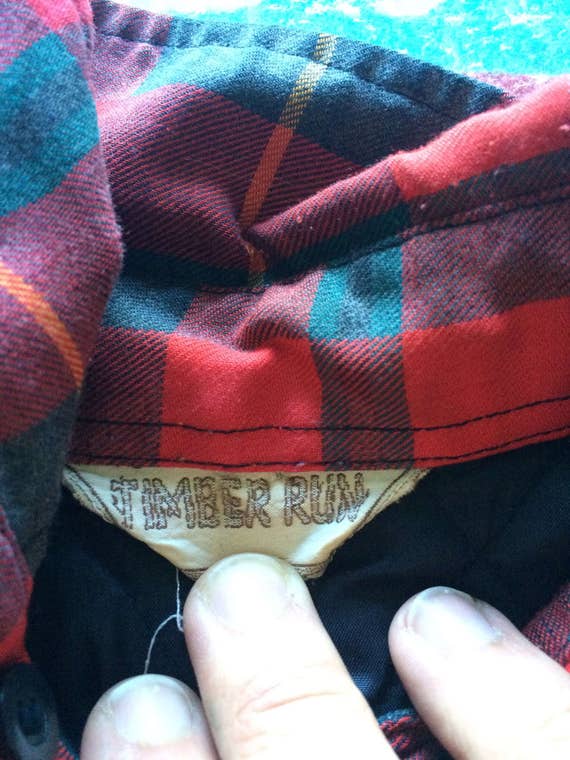 Vintage 80's Timber Run Distressed Red Long Sleeve Th… - Gem