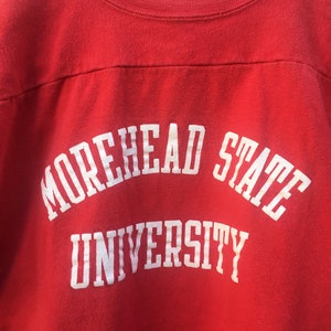 Vintage 1970's Champion Morehead State University 3/4 Sleeve Red ...