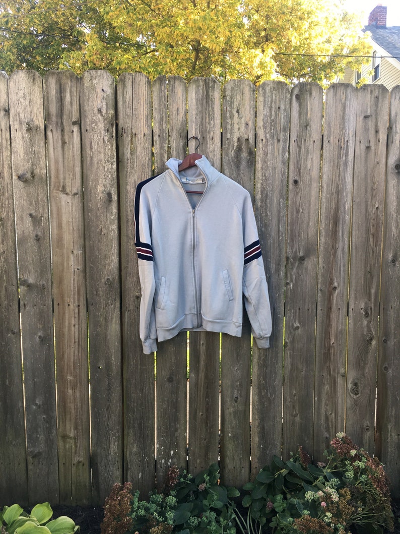 Vintage 80's Bravado by Jason Empire Long Sleeve Gray and Blue Zip up ...