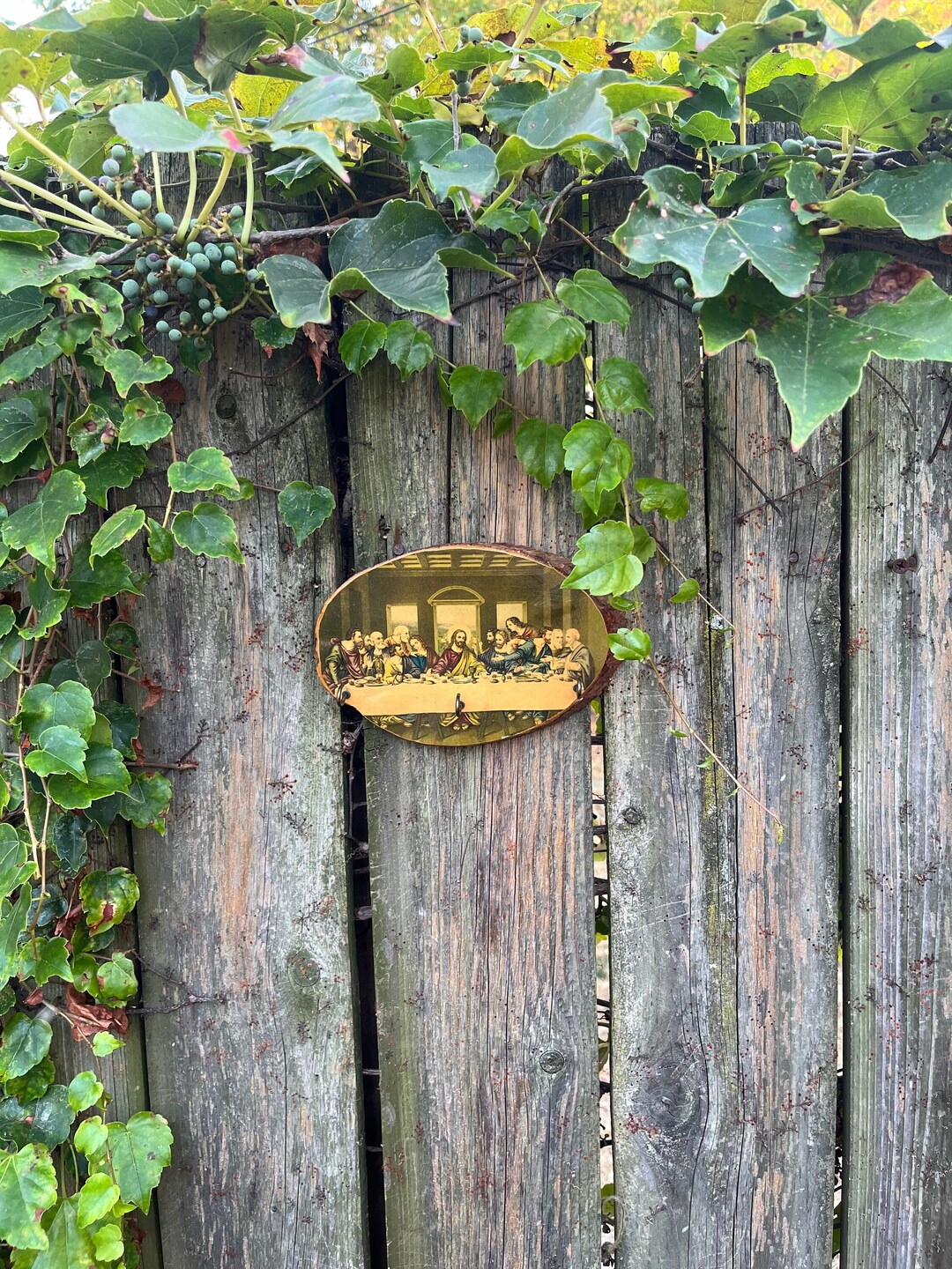 Vintage 1960 Last Supper Picture on Wood Piece Key Holder/key Hook ...