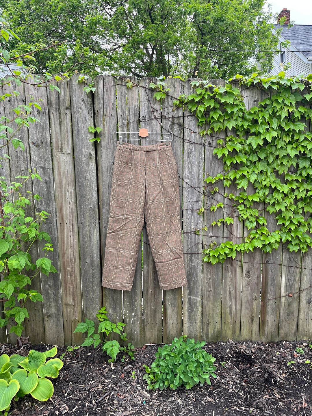 Vintage 90's Talbots Petites Beige and Brown Plaid Pattern Mid Rise 100 ...