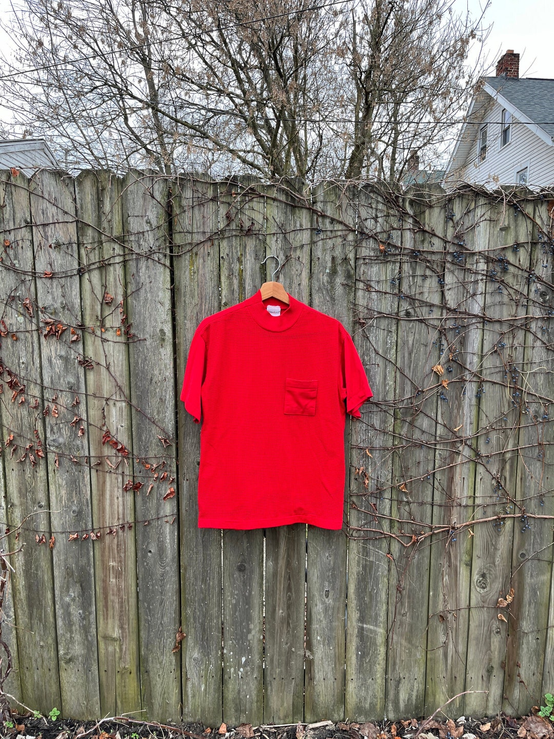 Vintage 90's Bobbie Brooks Collection Red Mesh Style Short Sleeve T ...