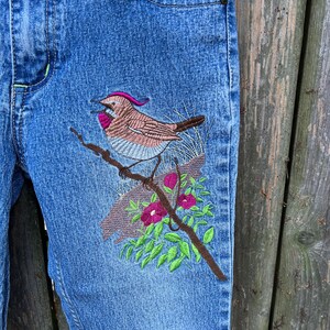 Vintage 2000's Miss Jeans Light Wash Embroidered Bird Light Wash Low ...