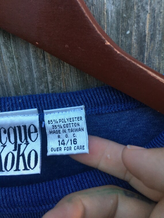 Vintage 90's Jacque & Koko Dark Blue Textured Short S… - Gem