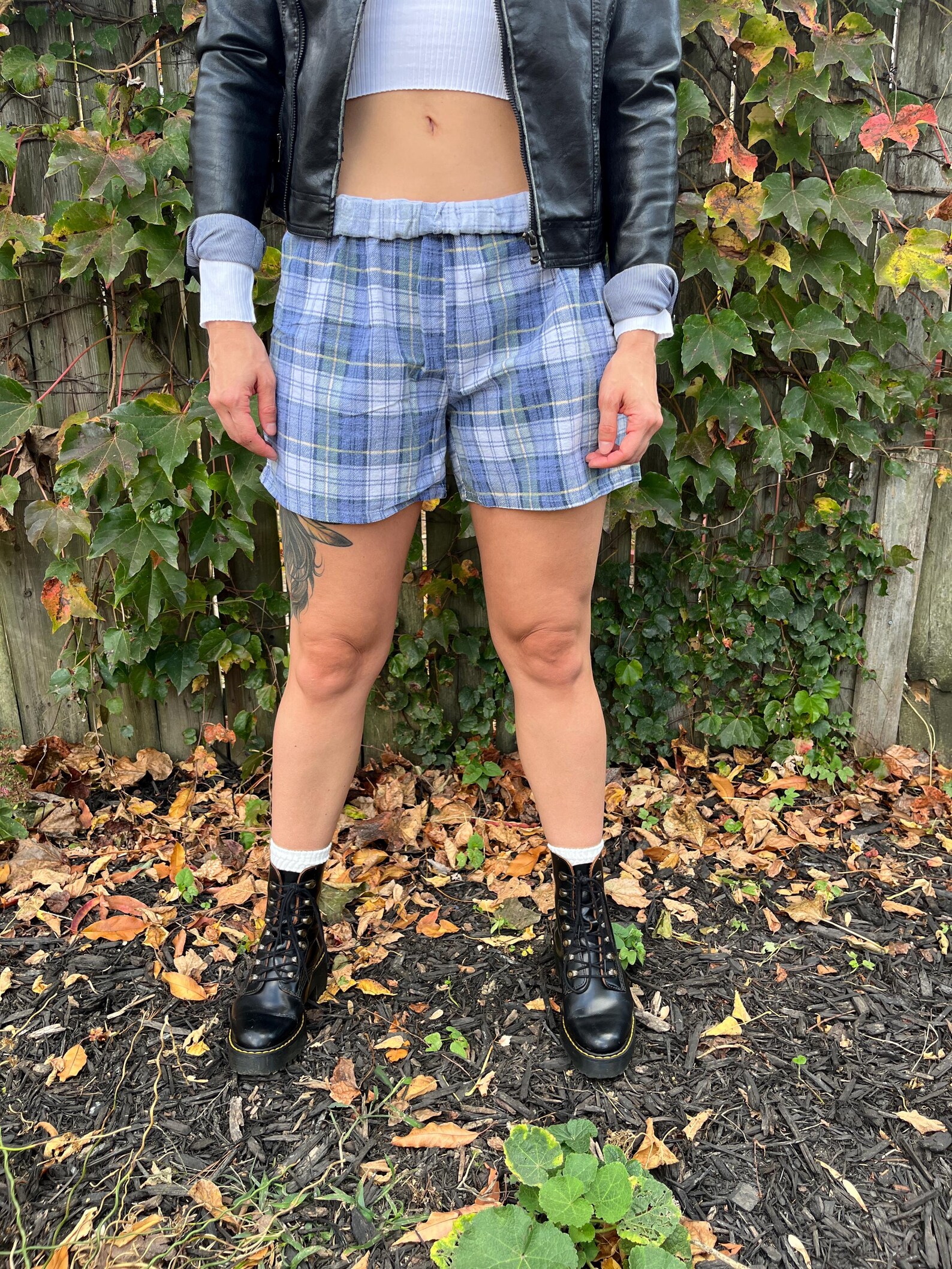 Vintage 1993 Richard Leeds International Blue Plaid 100% Cotton Shorts ...