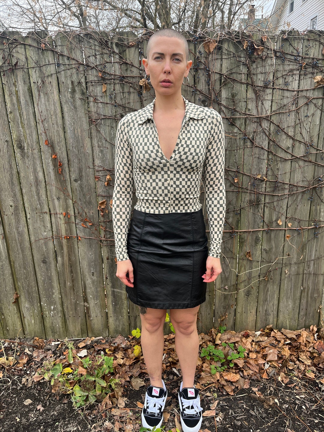 Vintage 80's Classic Directions Leathers Black Cowhide Leather Skirt ...