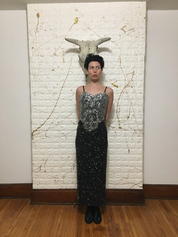 Vintage 90's Nadine Sequin and Beaded Elegant Sleeveless | Etsy