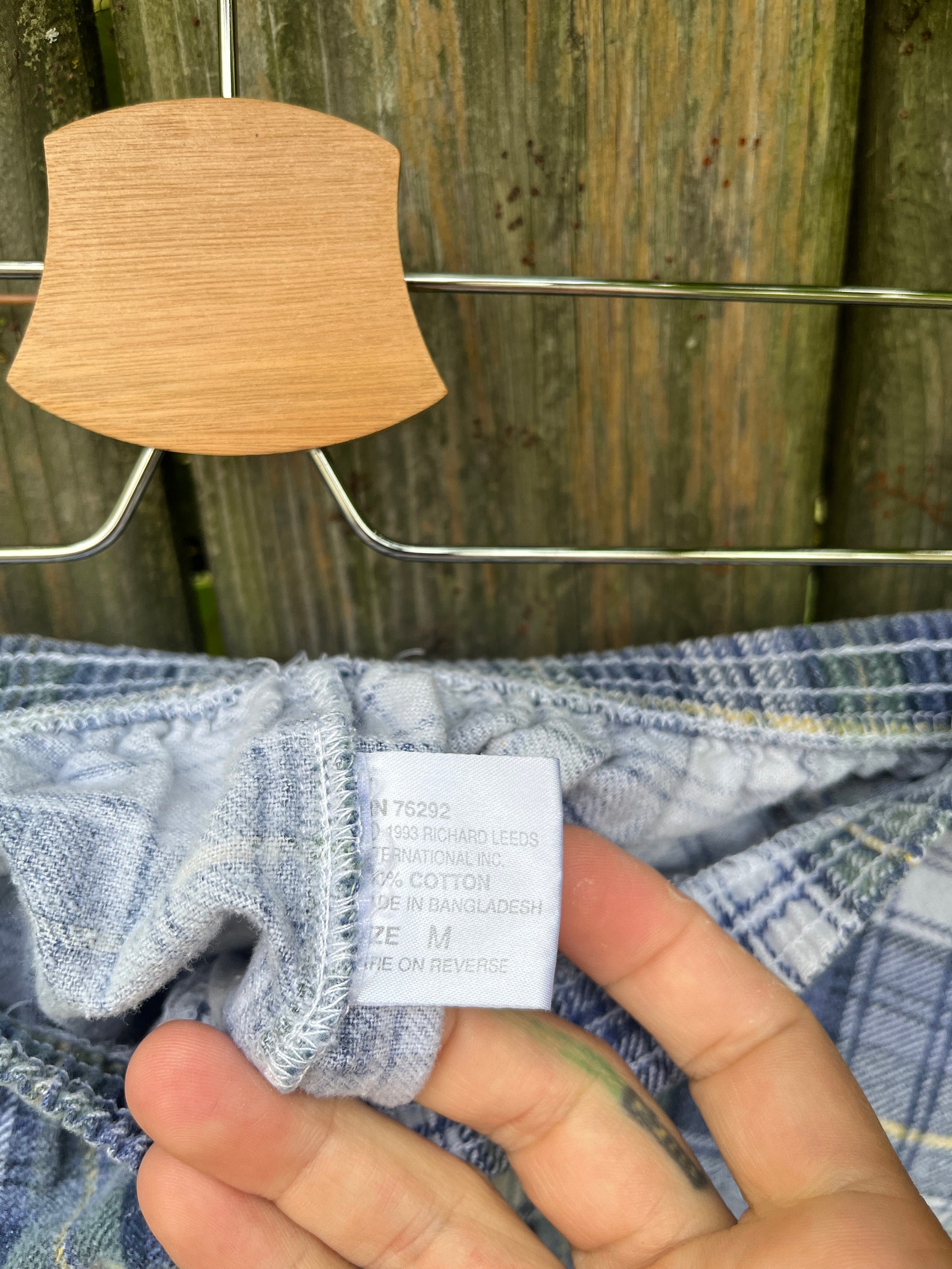 Vintage 1993 Richard Leeds International Blue Plaid 100% Cotton Shorts ...