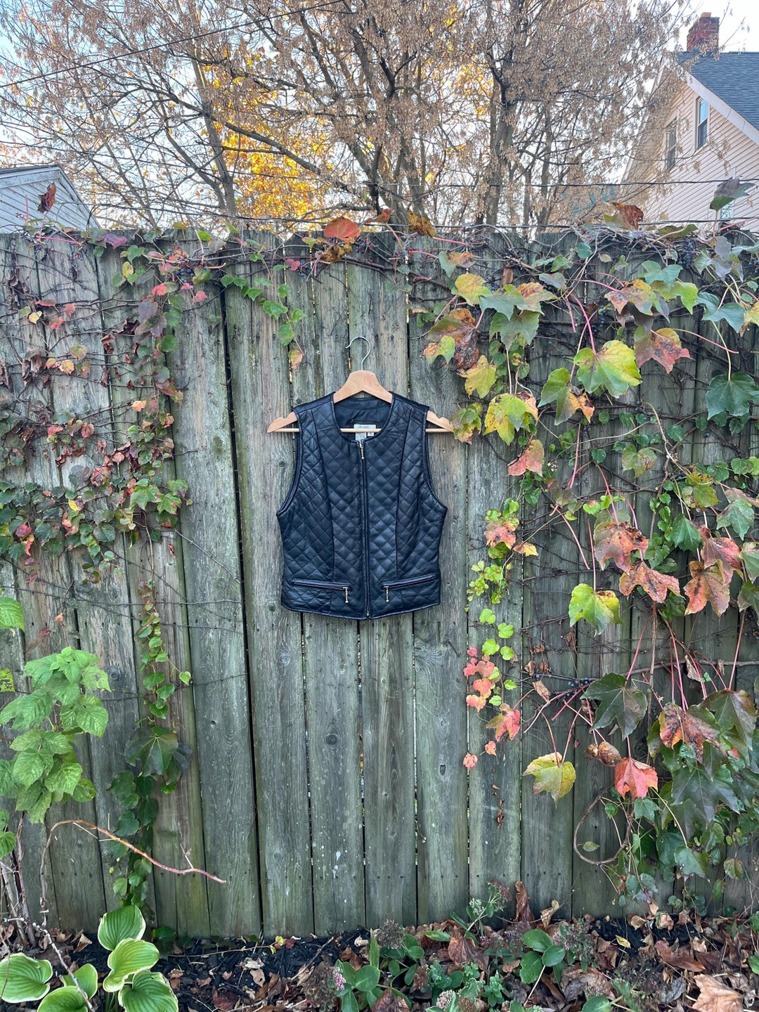 Vintage 90's Elements Exclusively Spiegel Black Diamond Pattern Quilted ...