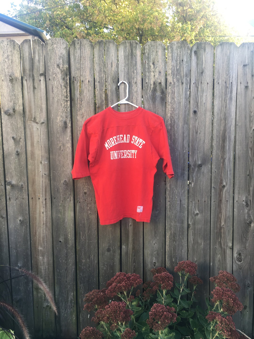 Vintage 1970's Champion Morehead State University 3/4 Sleeve Red ...