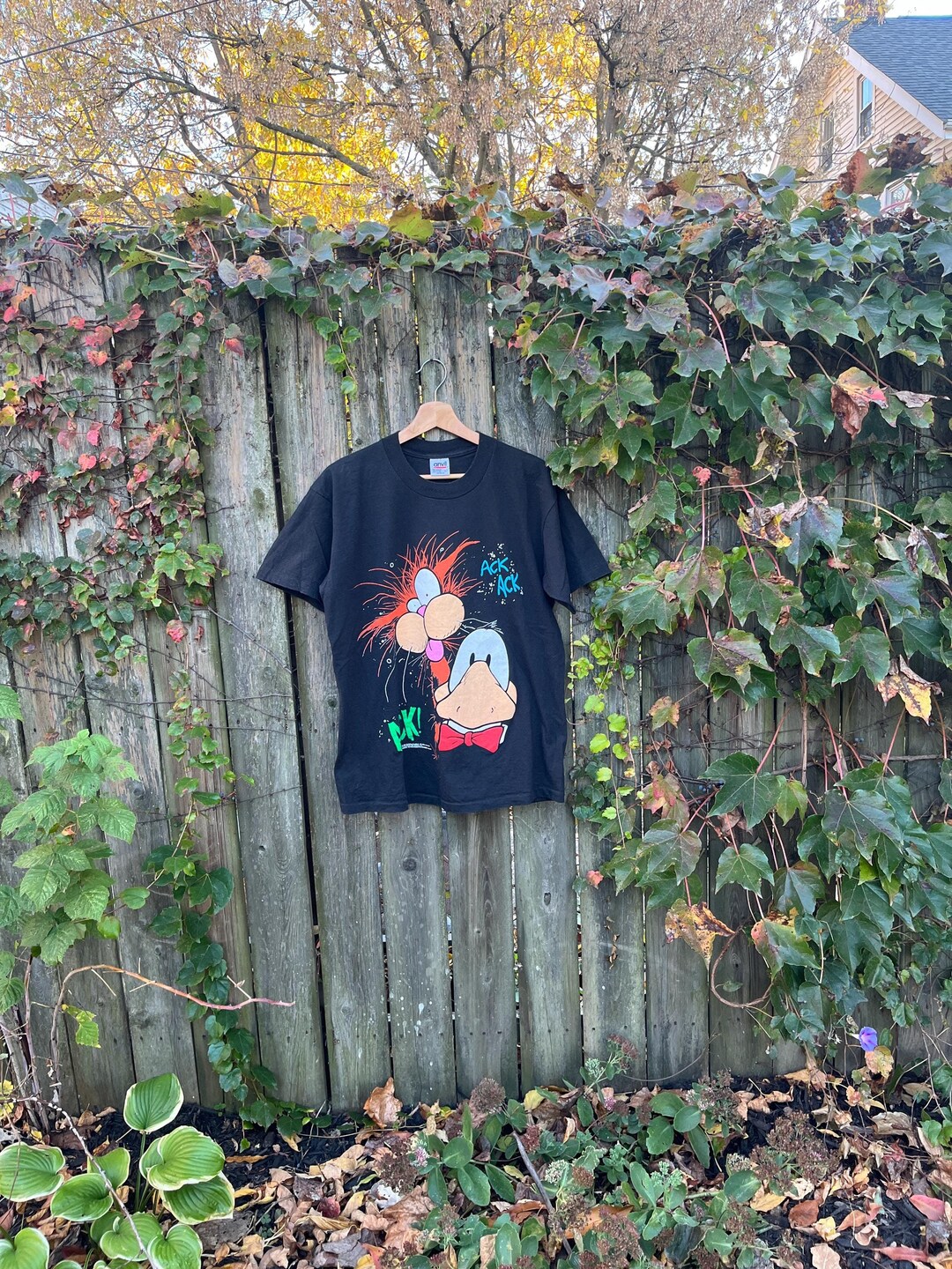 Vintage 1991 Opus and Bill the Cat Nickelodeon Ack Ack Ack Cartoon T ...