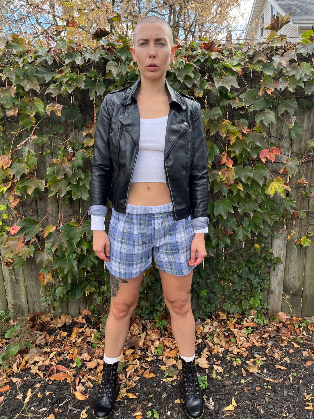 Vintage 1993 Richard Leeds International Blue Plaid 100% Cotton Shorts ...