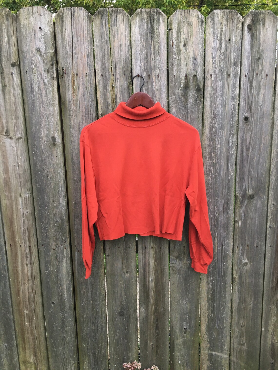 Vintage 90's Unbranded Red Long Sleeve Turtleneck Crop Top - Etsy