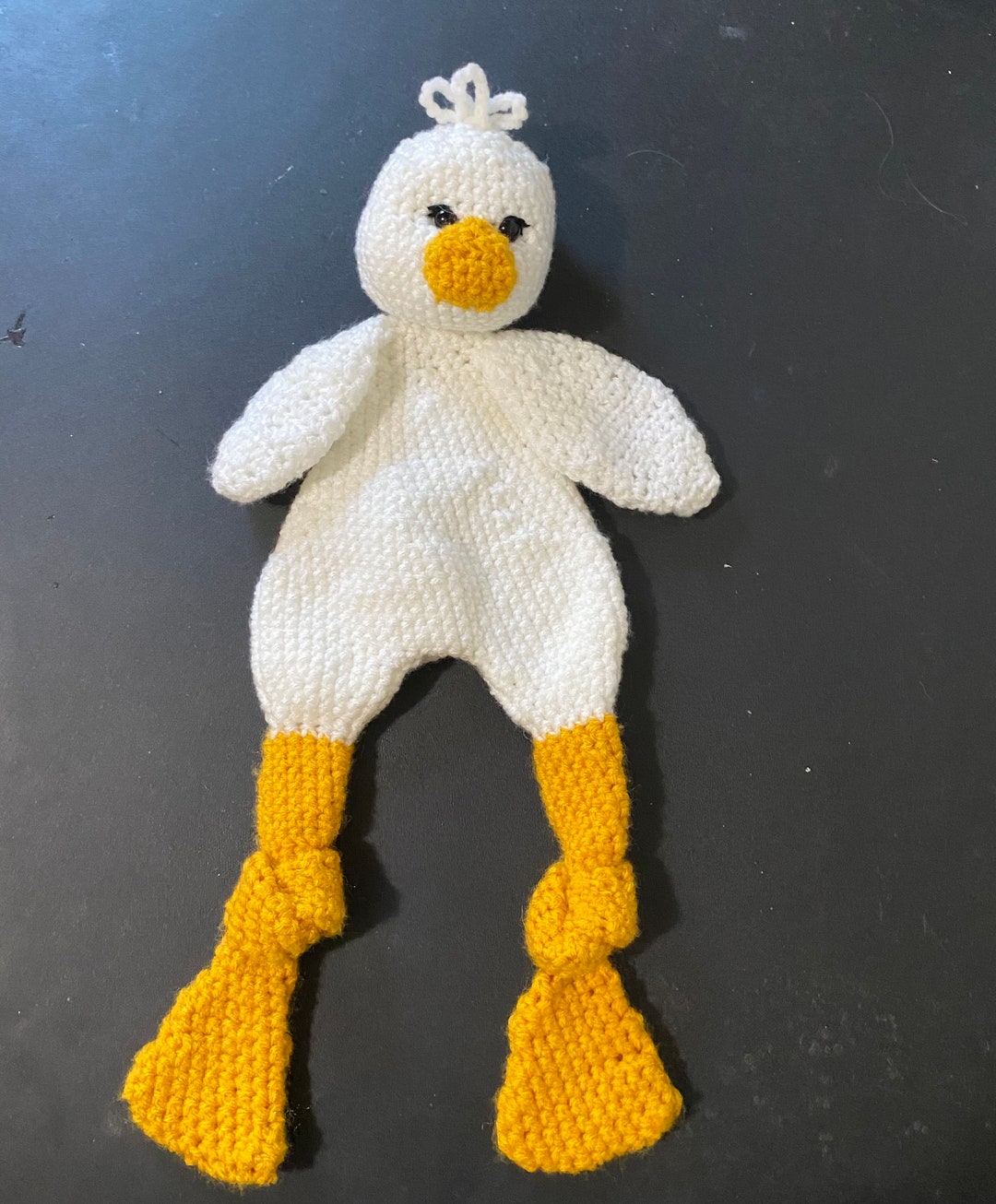 Adorable Crochet Duck Snuggler Duck Lovey Baby Shower Gift Todler Gift ...