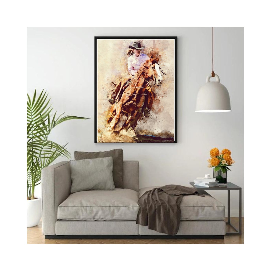 Barrel Racer Wall Art - Barrel Racer Digital Download - Farmhouse Wall ...