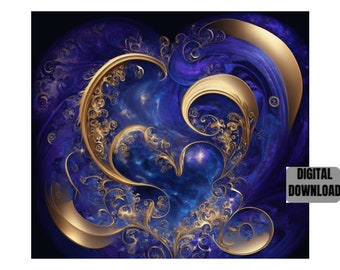 Digital Download Celestial Love Heart Ethereal Spiritual Valentine's ...
